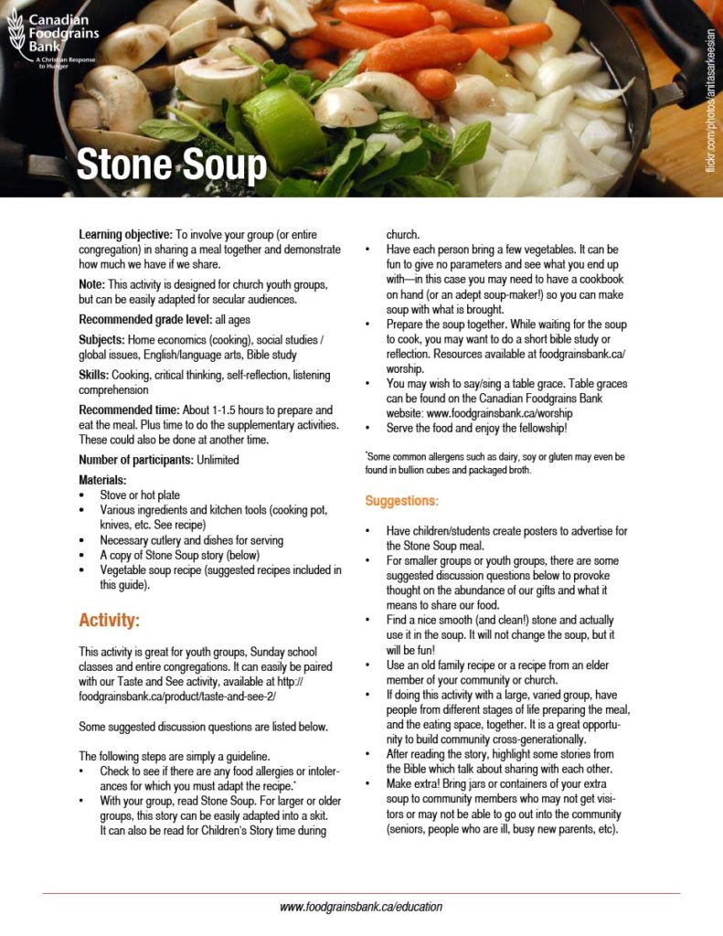 Group Activity: Stone Soup | Canadian Foodgrains Bank