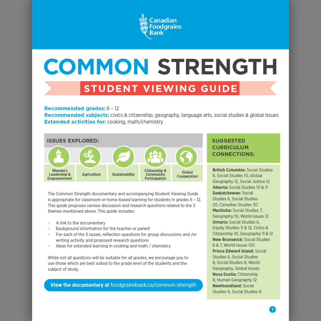 Common Strength Student Viewing Guide | Canadian Foodgrains Bank